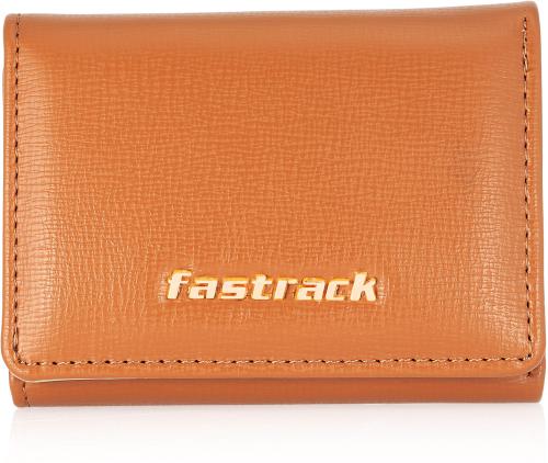 Buy Fastrack Tan Fabric Wallet, 9 Card Slots For Girls Online at Best ...