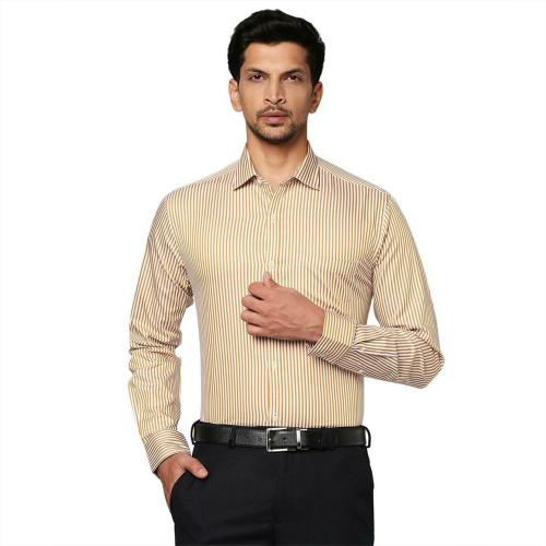 Buy Park Avenue Men Formal Medium Khaki Shirt Online at Best Prices in ...