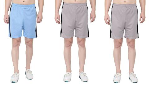 Buy 00RA WITH AS LOGO Men Grey, Sky Pack Of 3 Sports Shorts Online at ...