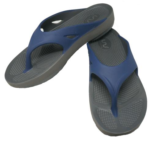 Buy Doubleu Clasic V Shape Carbon+Navy Blue Flip Flop For Men Online at ...
