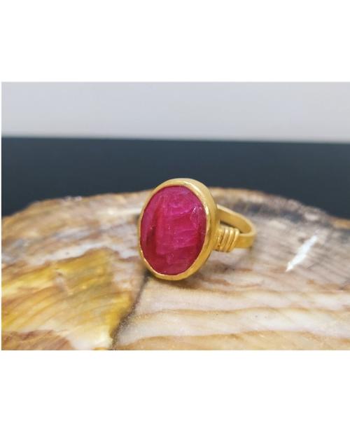 Buy Jaipur Gemstone Ruby ring with lab certified brass ring Online at Best Prices in India ...