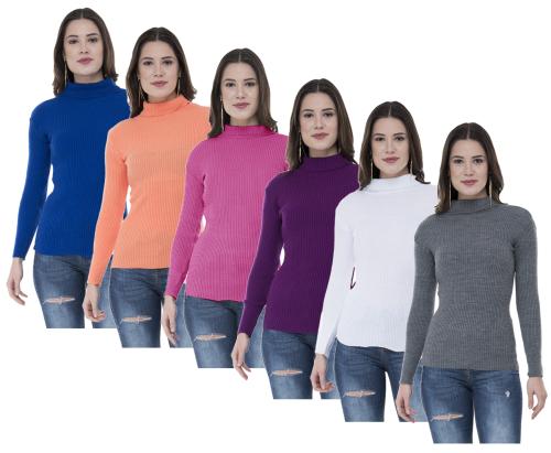 Buy IndiWeaves Women Woollen Warm Full Sleeves High Neck Skivvy (Pack ...
