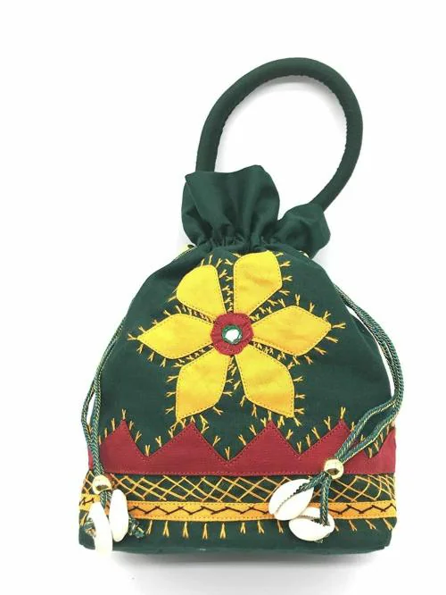 Buy SriAoG Handicrafts Trendy Floral Potli Bags, Women Potli Bags for ...