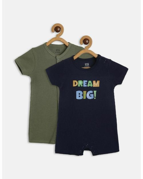 Buy MINI KLUB New Born And Baby Boys Olive Green/NavyRomper Online at ...