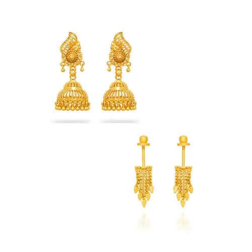 Buy arch fashion Traditional Gold Platted Bugadi & Jumkhi Earrings Pack Of 2Pair CMB1817,1140 ...