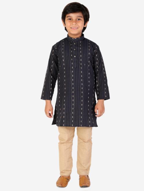 Buy Pro-Ethic Style Developer Kid's Cotton Black Ethnic Wear Kurta ...