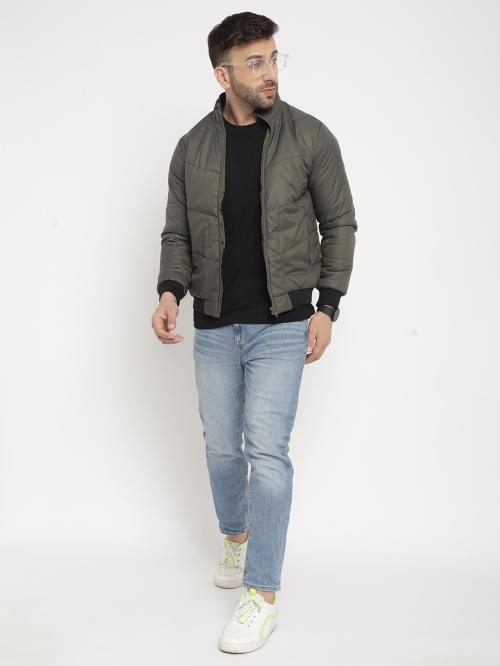 Buy Better Think Men Grey Self Design Nylon Quilted Jacket (Xxl) Online ...