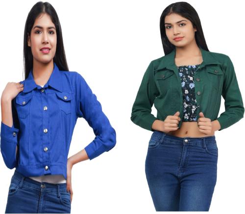 Buy Trendzmy Women Blue, Mungia Green Solid Cotton Blend pack of 2 Full ...