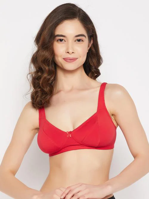 Buy Clovia Red Solid Cotton Full Coverage Bra Online at Best Prices in India - JioMart.