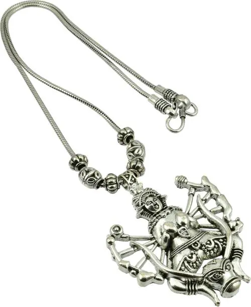 Buy HIGH TRENDZ Silver Plated Alloy Single Locket Chain and Pendant Set ...