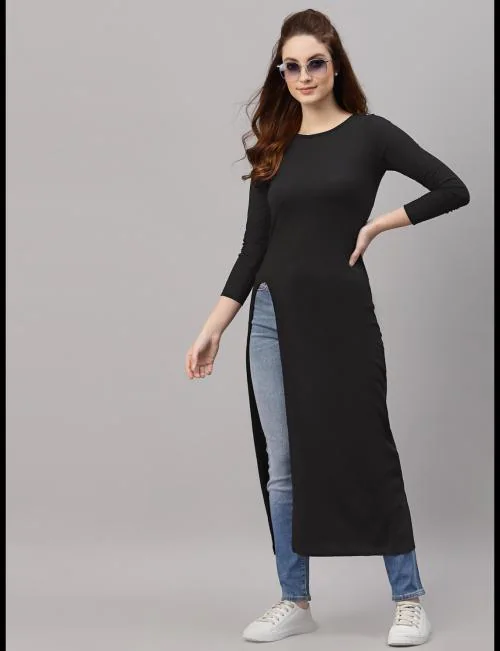 Buy Rigo Black Front Slit Maxi Top For Women Online at Best Prices in ...