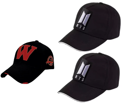 Buy Combo bts stylish Cap Pack of 2 Baseball Cotton Caps for Men and ...