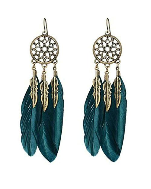 Buy Young & Forever Gold Plated Drop Earrings Green For Women Online at Best Prices in India ...