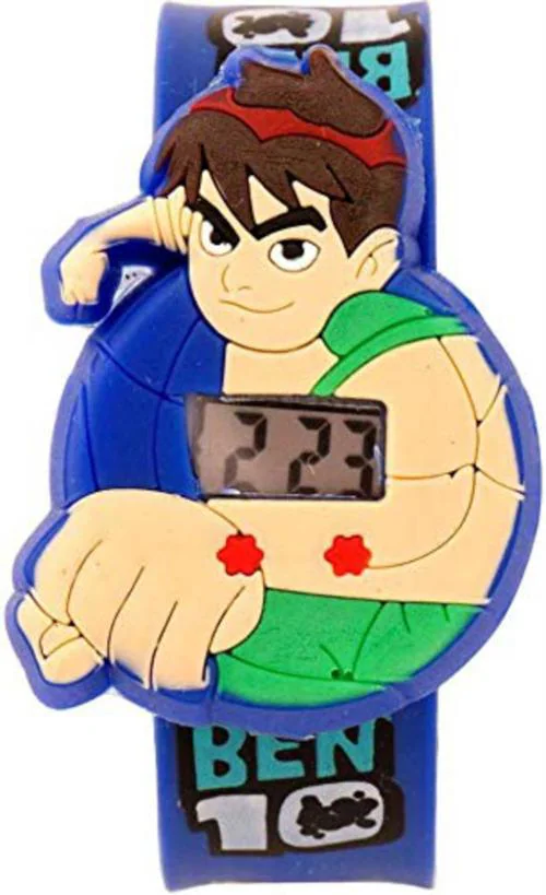 Buy Zest4Kids Black Dial Strap Cartoon Ben 10 Shaped Slap Snap On ...
