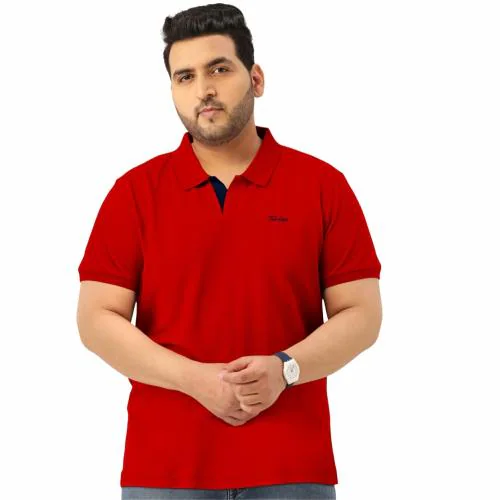 Buy TAB91 Men's Polo Solid Plus Size RED 5XL T-shirt Online at Best Prices in India - JioMart.