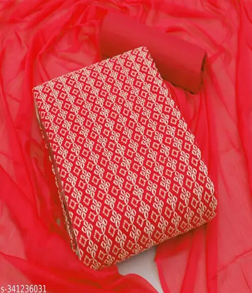 Buy INITHI EMBROIDERED GEORGETTE DRESS MATERIAL-121-Colour-Red Online ...