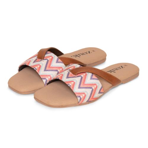 Buy ZOUK Palolem Wave Print Multicolor Color V Sliders For Women Online ...