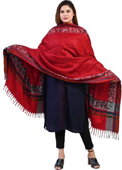 Buy FusFus Women Maroon Paisley Wool Shawl - Free Size Online at Best ...