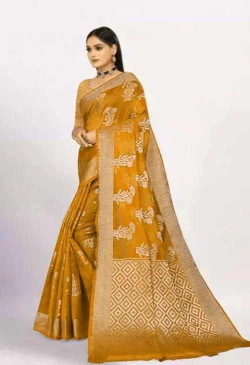 Buy WELCRON CREATION Sarees For Women Indian Bollywood Organza Silk ...