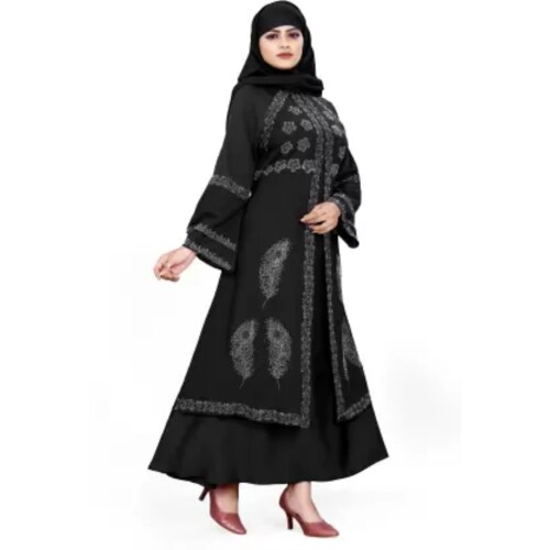 Buy BHUMIFAB Printed Burqa For Women 4 Nida Matte Burqa With Hijab ...