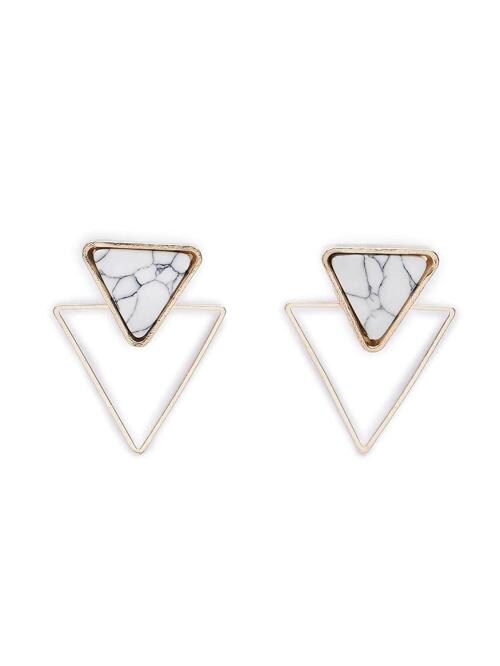 Buy Karatcart Metal Gold Plated White Triangular Studs Earrings For Women Online at Best Prices ...