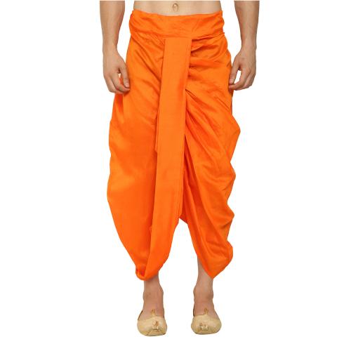 Buy FANZI Plain Orange Dhoti for Men Online at Best Prices in India ...