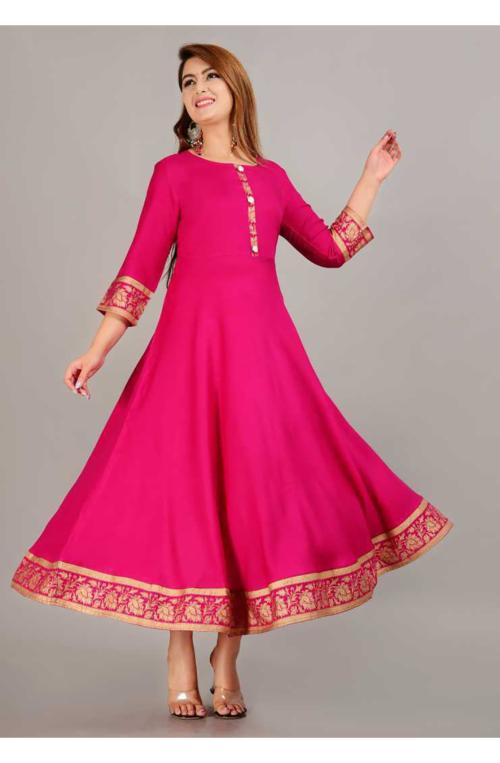 Buy RA Creation Women Maroon Embroidered Viscose Rayon Kurta Online at Best Prices in India ...
