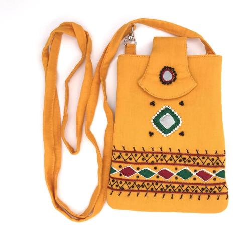 Buy SriAog Handicrafts Women Golden Sling Bag Online at Best Prices in ...