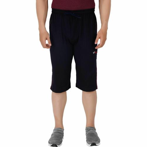 Buy Feel Track Pure 100 PERCENT Cotton Men Dark Blue Solid Three ...
