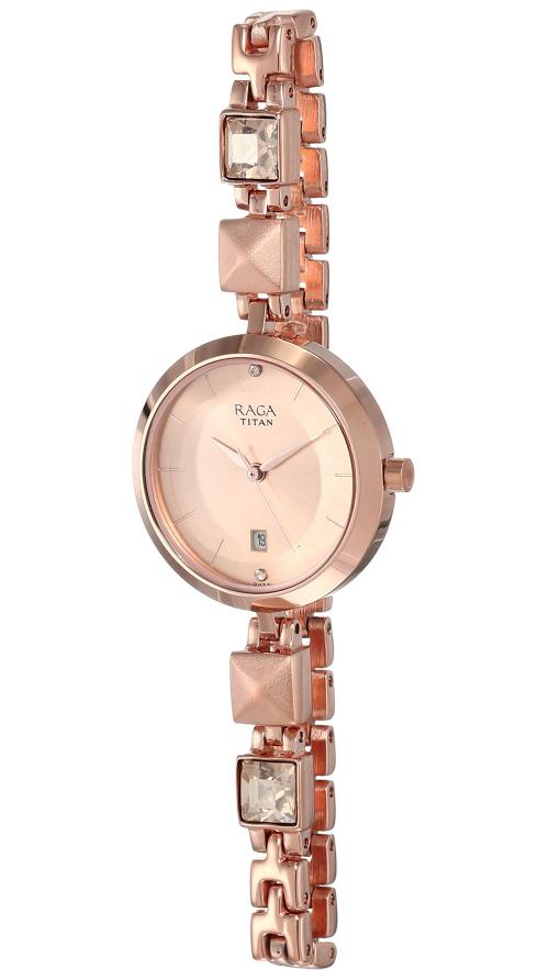 Buy Titan Analog Dial Rose Gold Band Rose Gold Raga Viva Watch ...