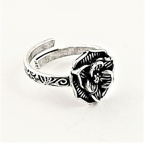 Buy Yash Jewels Emporium Silver-Plated Brass Adjustable Classic Ring ...