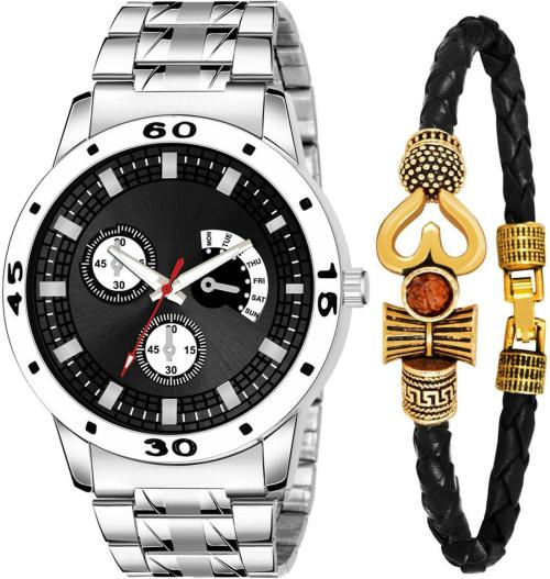 Buy CRAB Analog Multicolor Watch And Bracelet Combo Men and Boys (KJR ...