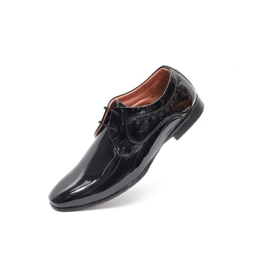 Buy Advick Black Formal Shoes Patent Shining Shoes Lace Up For Men ...