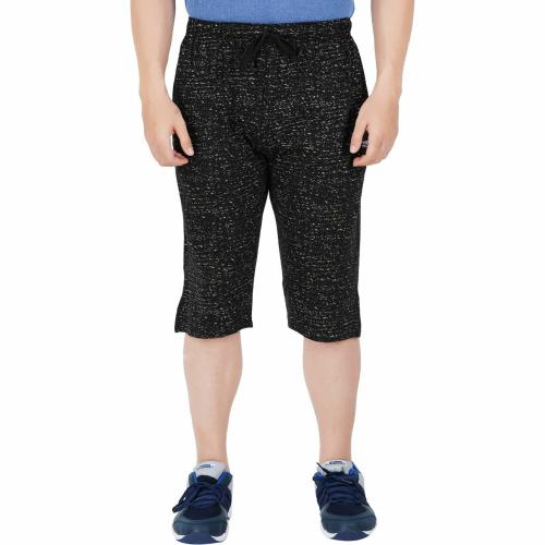 Buy Guide Men Black Printed Pure Cotton Three Fourths Shorts (L) Online ...