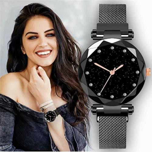 Buy Acnos Analog Black Dial Black Strap Watch For Women - (DM-BLACK13 ...