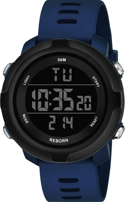 Buy Reborn Digital Watch Black Dail Blue Strap Wrist Digital Watch for ...