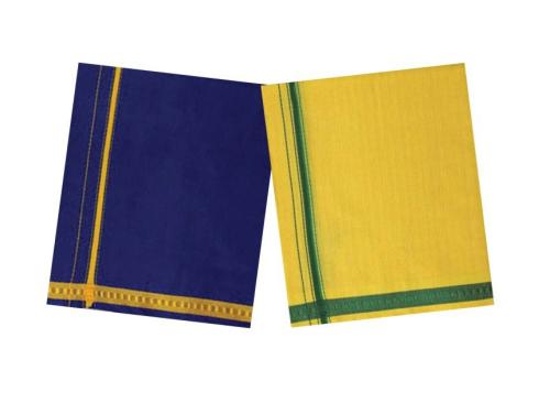 Buy TAVASU Pentex Swamy Colored Cotton Dhoti 02 Meters - Pack of 02 ...