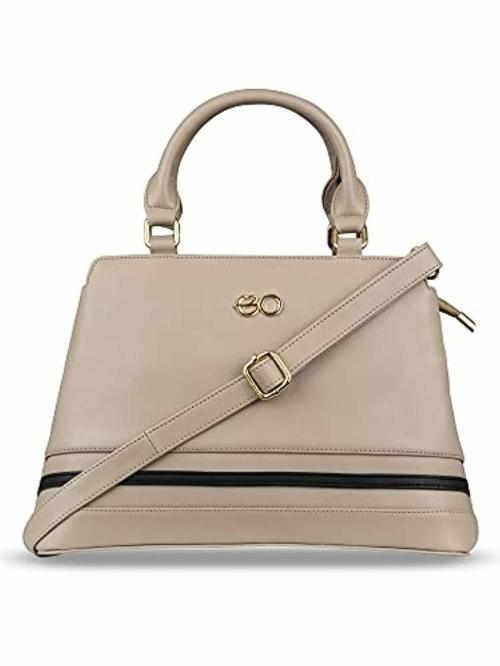 Buy E2O Women's Beige Polyurethane Satchel Handbag Online at Best ...
