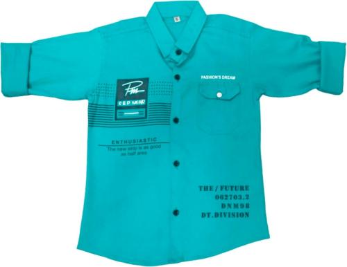 Buy Fashion Grab Boys Rama Green Printed Cotton Blend Shirt (Pack of 2 ...