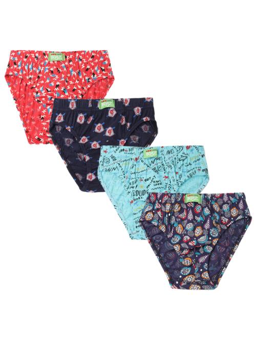 Buy Lux Cozi Boys Multicolor Printed Cotton Pack of 4 Brief Online at ...