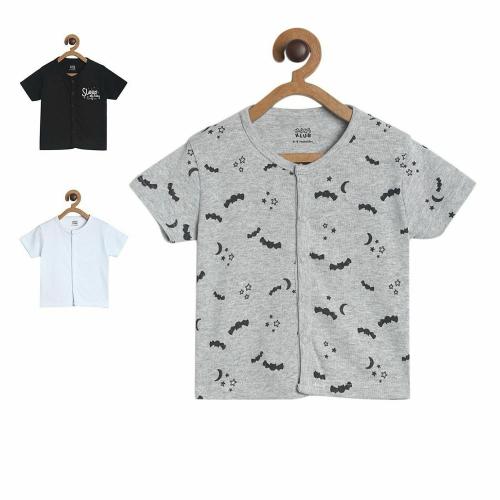 Buy MINI KLUB New Born Boys Multi Cotton Front Open Vest Online at Best ...