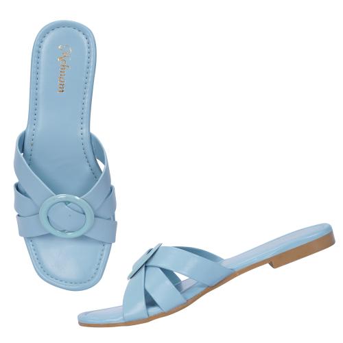 Buy MEHNAM Womens Comfortable Trending Latest Cross Ring Flats Online ...