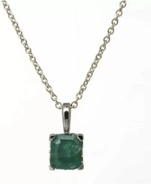Buy Chopra Gems Silver Plated Brass Emerald Stone Pendant Without Chain ...
