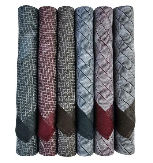 Buy Caruso Italy Mens Multicolor Medium Check Cotton (Pack of 6) Handkerchief Online at Best ...