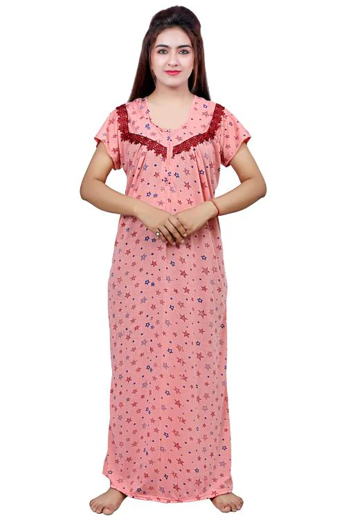 Buy NACNO Women's Satin Sleepwear Nighty/Maxi/Nightgown cotton Night ...
