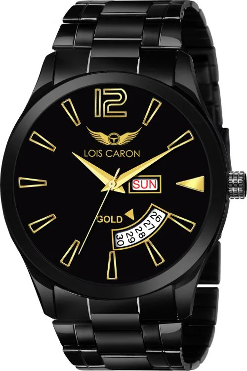 Buy LOIS CARON LCS-8446 ORIGINAL BLACK PLATED DAY & DATE FUNCTIONING ...