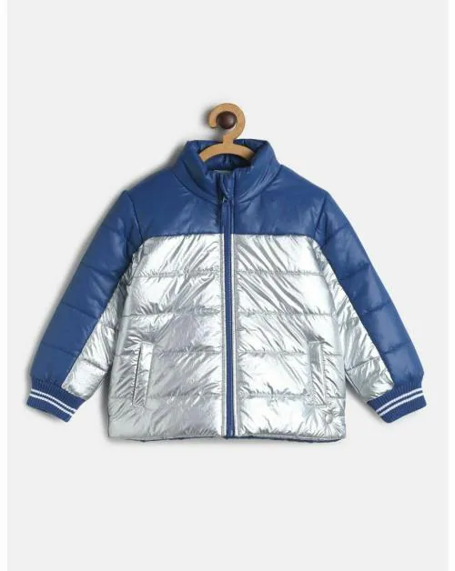 Buy MINI KLUB Kids Boys Heavy Winter Silver Woven Jacket Online at Best ...
