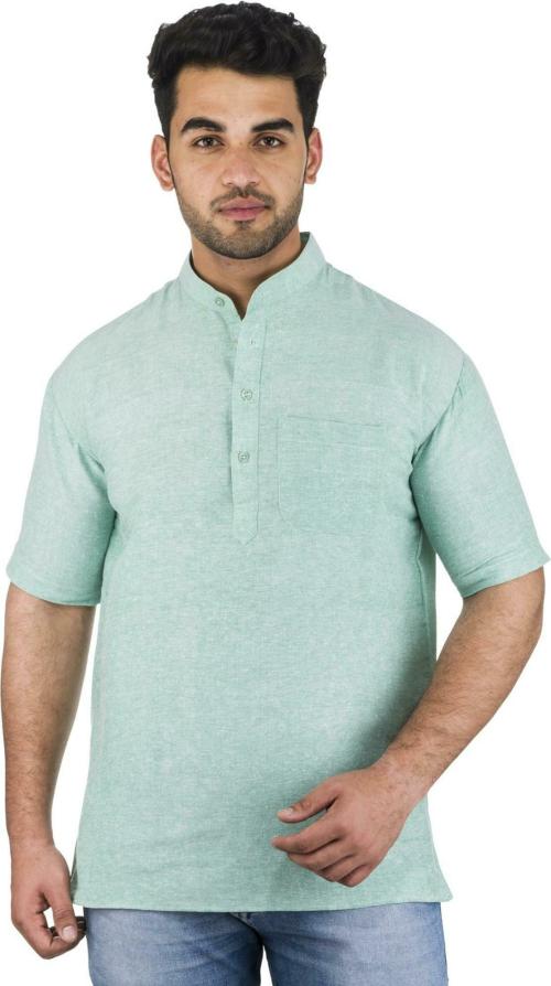 Buy DESHBANDHU KHADI Men Green Solid Khadi Cotton Kurta (XXL) Online at ...