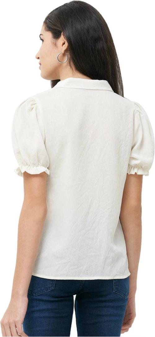 Buy 109F Women White Solid Polyester Top Online at Best Prices in India ...