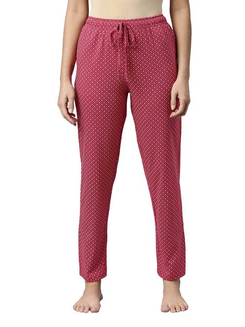 Buy GO COLORS Store Women Red Printed Cotton Pants Online at Best ...
